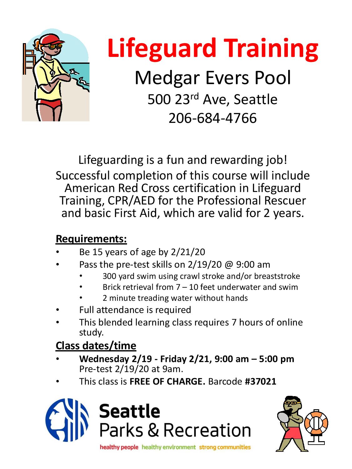 Seattle Parks and Recreation offering FREE lifeguard trainings - Parkways