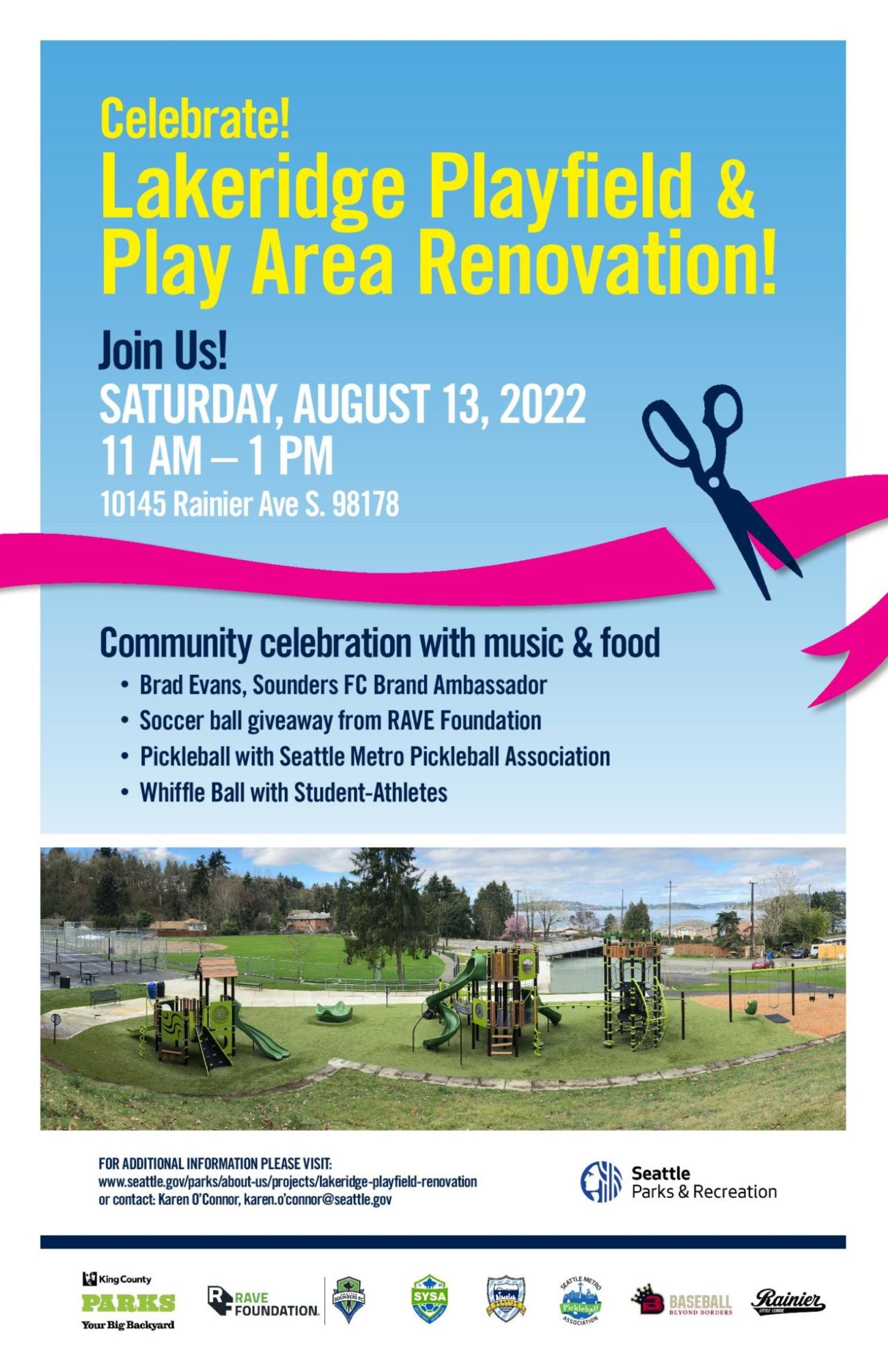 Celebrate Lakeridge Playfield & Play Area on August 13! - Parkways