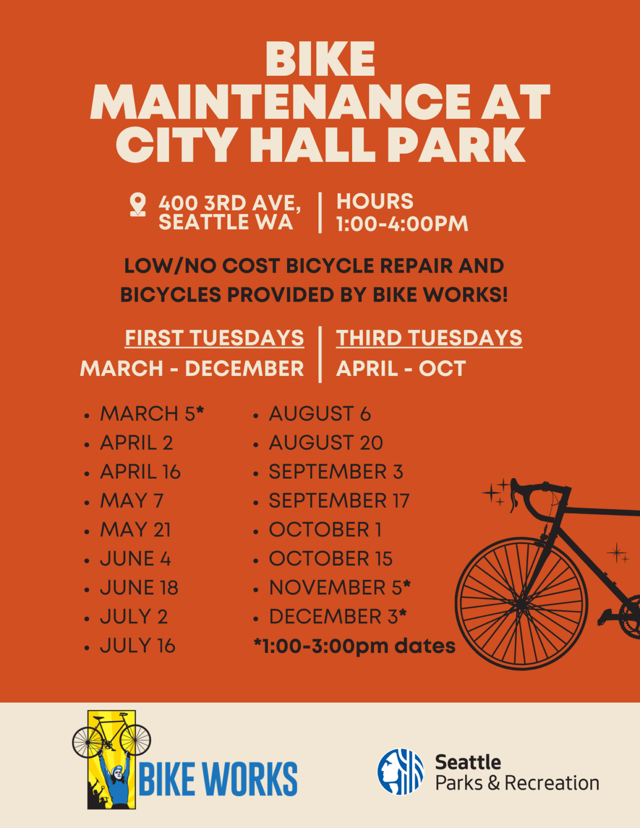 Bike Maintenance at City Hall Park - Parkways